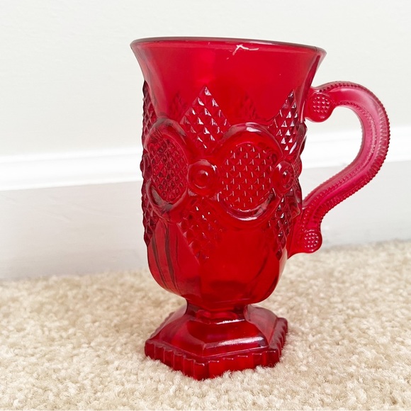 Avon | Dining | Vintage Avon Cape Cod Red Pressed Glass Pedestal Mug ...
